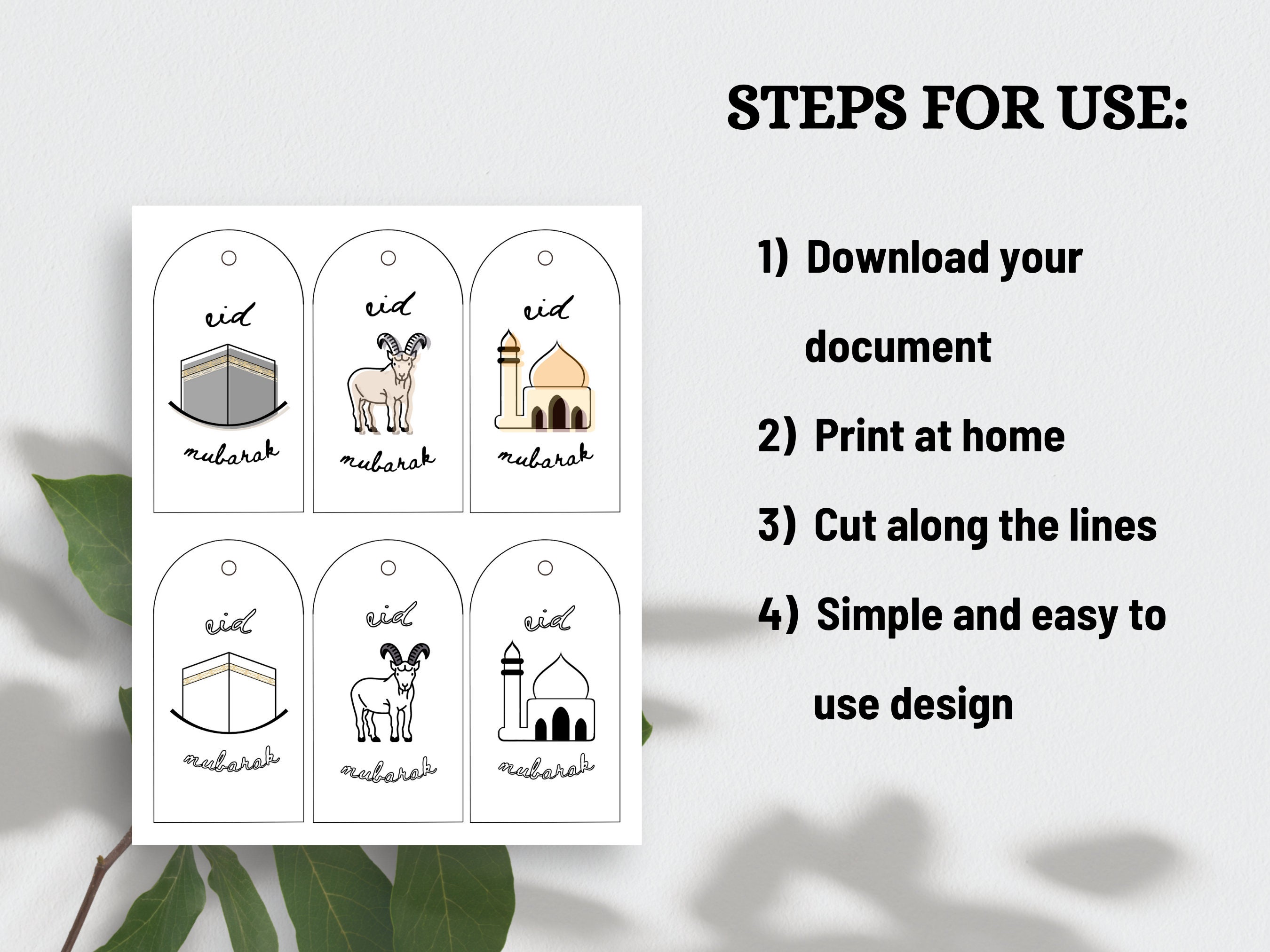 Eid Gift Tags Printable Eid Printable Coloring Eid Mubarak Printable ...