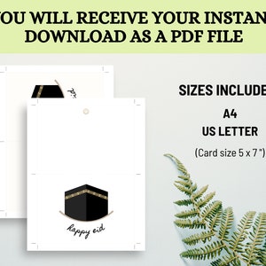 Happy Eid Card Eid Card Printable Kaaba Card Eid Gift Eid Party - Etsy