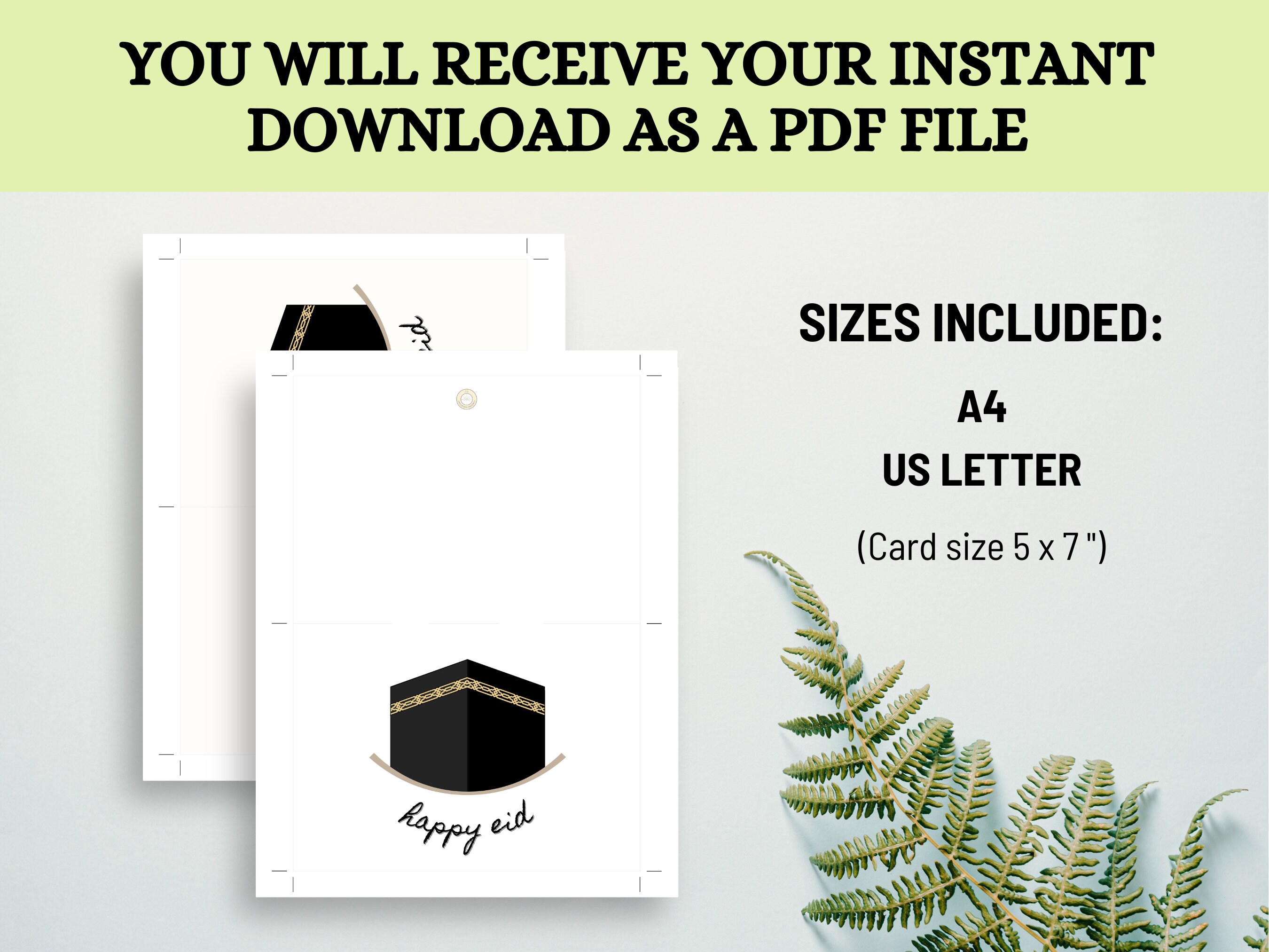 Happy Eid Card Eid Card Printable Kaaba Card Eid Gift Eid Party - Etsy