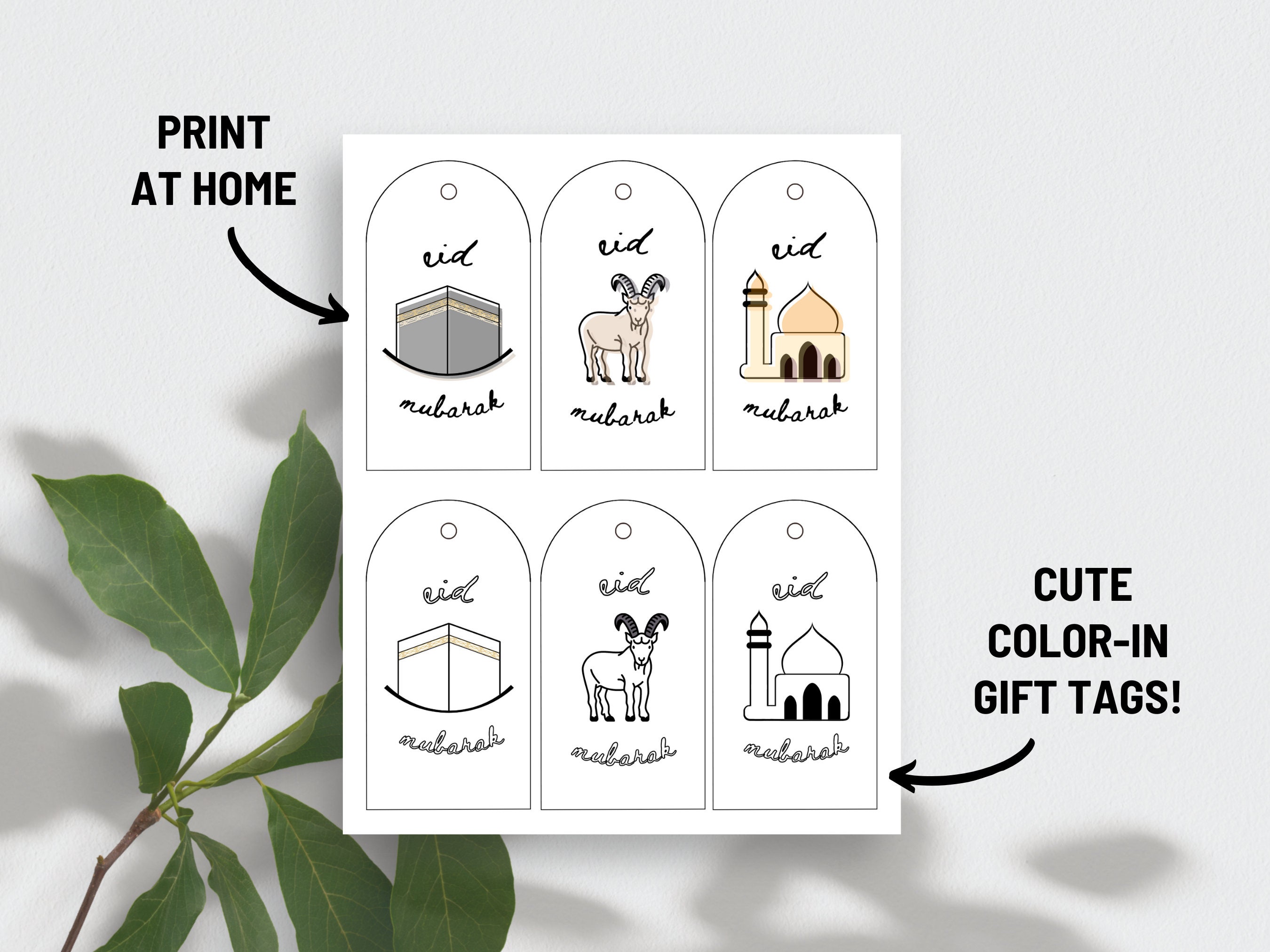 Eid Gift Tags Printable Eid Printable Coloring Eid Mubarak Printable ...