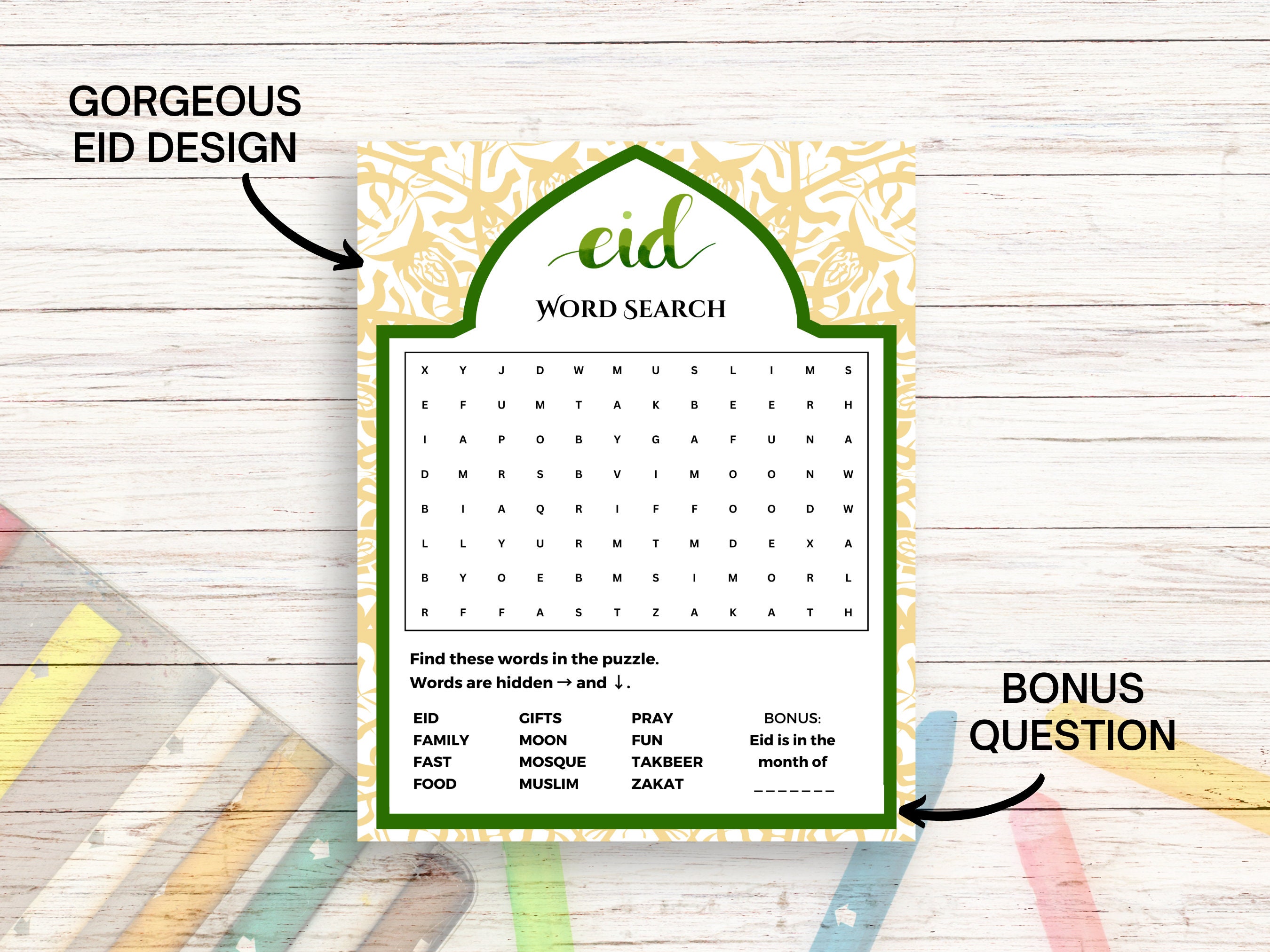 Eid Al-fitr Word Search Printable Eid Games Eid Games for Kids ...
