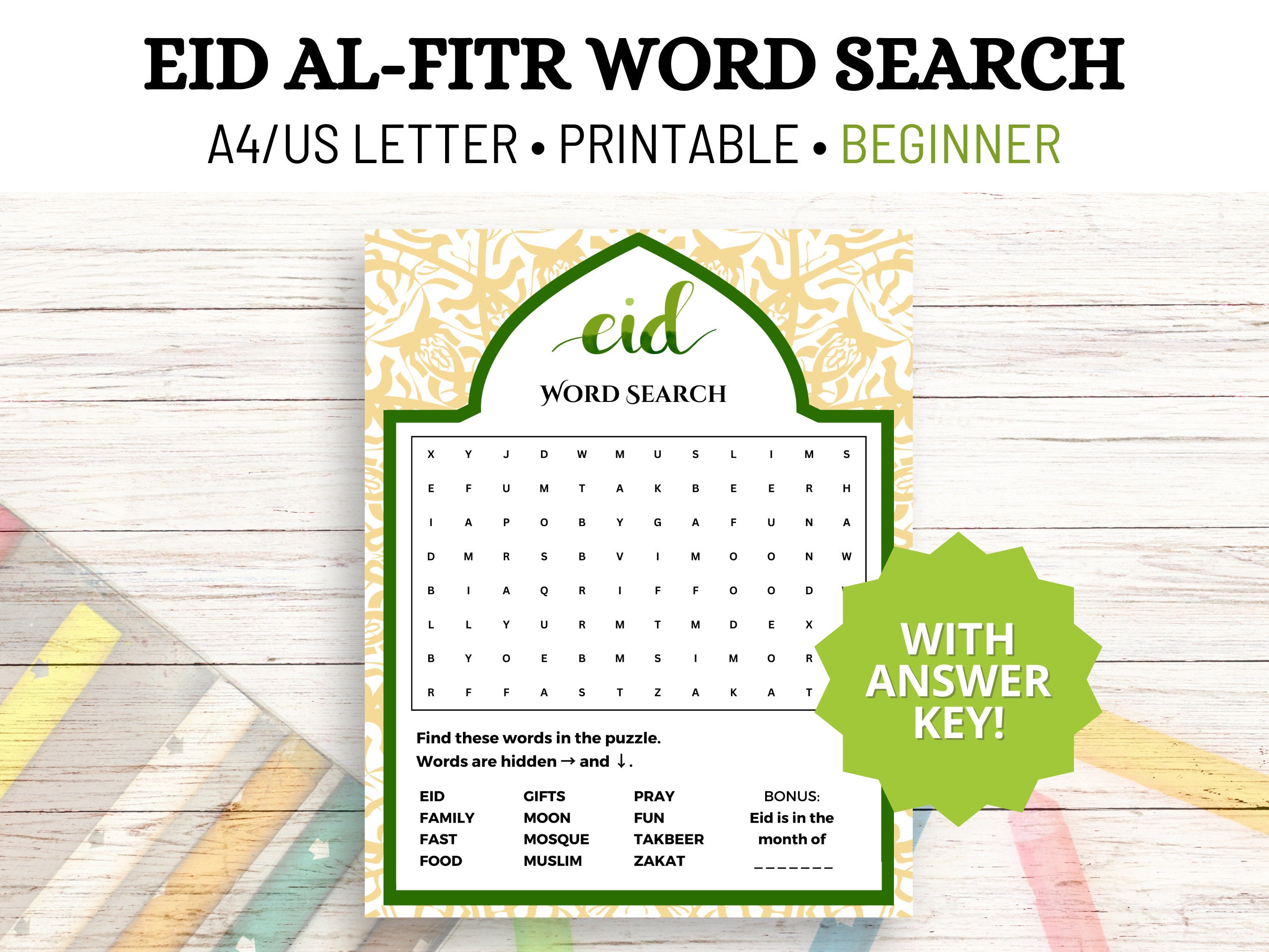 Eid Al-fitr Word Search Printable Eid Games Eid Games for Kids ...