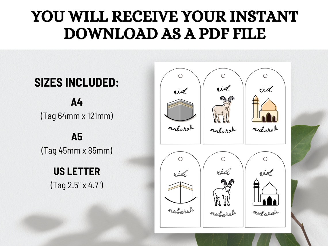 Eid Gift Tags Printable Eid Printable Coloring Eid Mubarak Printable ...