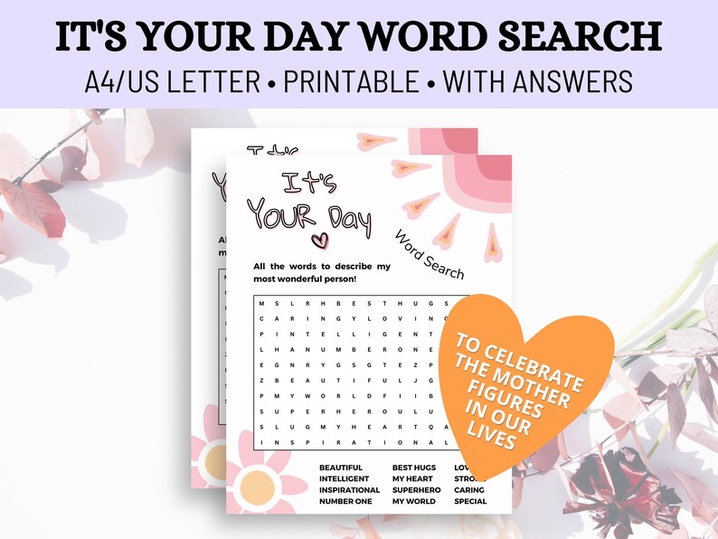 It's Your Day Word Search Alternative Mother's Day Word Search ...