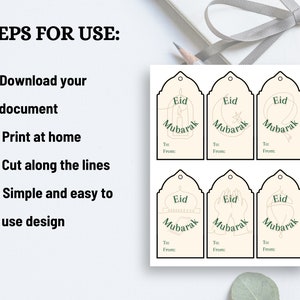 Eid Gift Tag Printable With Labels Minimalist Eid Tag Eid Mubarak ...