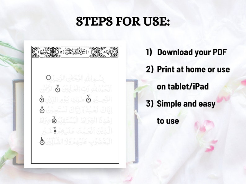 Surah Al-fatihah Traceable Quran Printable Indo-pak Script Quran ...