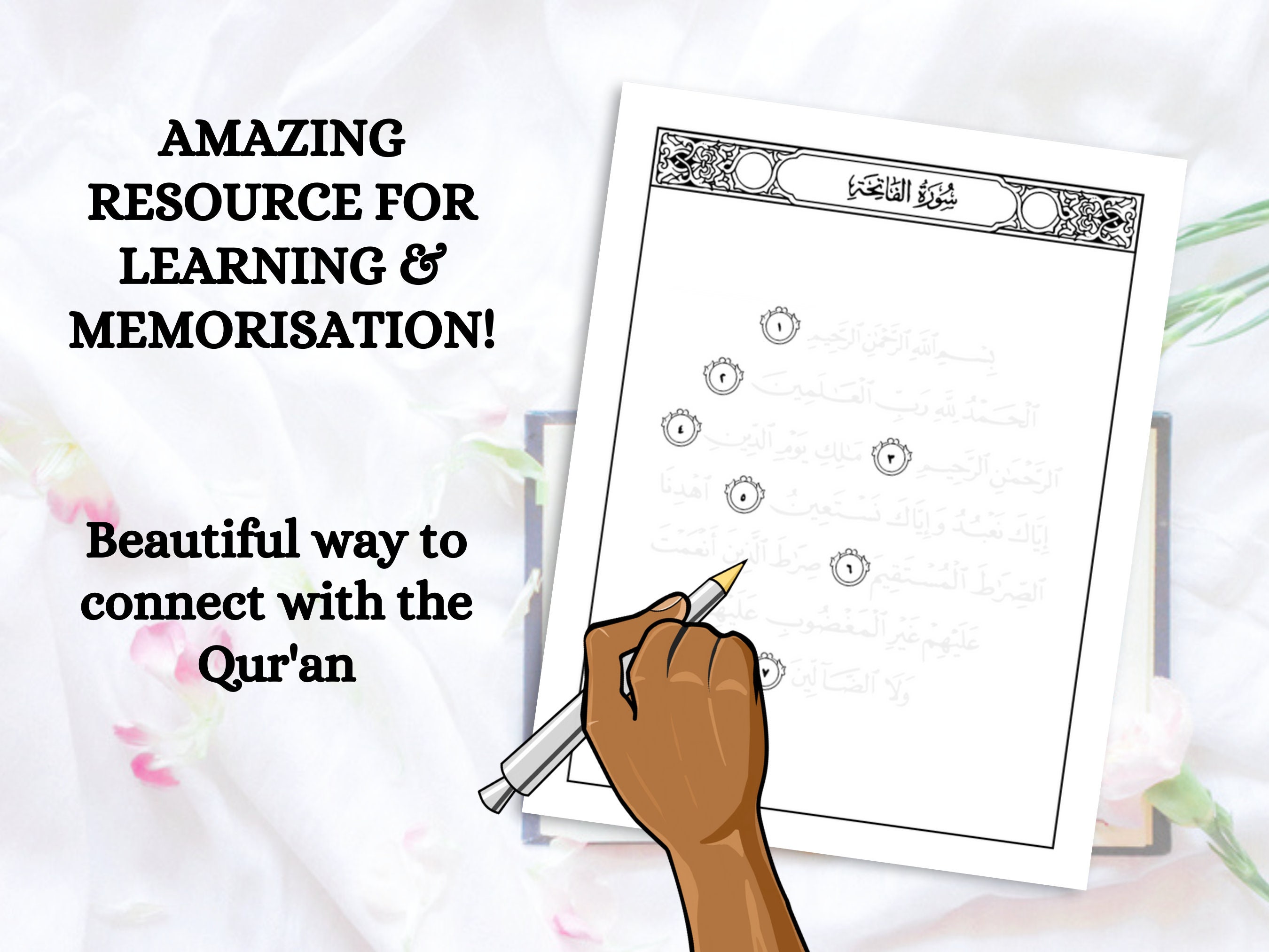 Surah Al-fatihah Traceable Quran Printable Uthmani/madani Script Quran ...