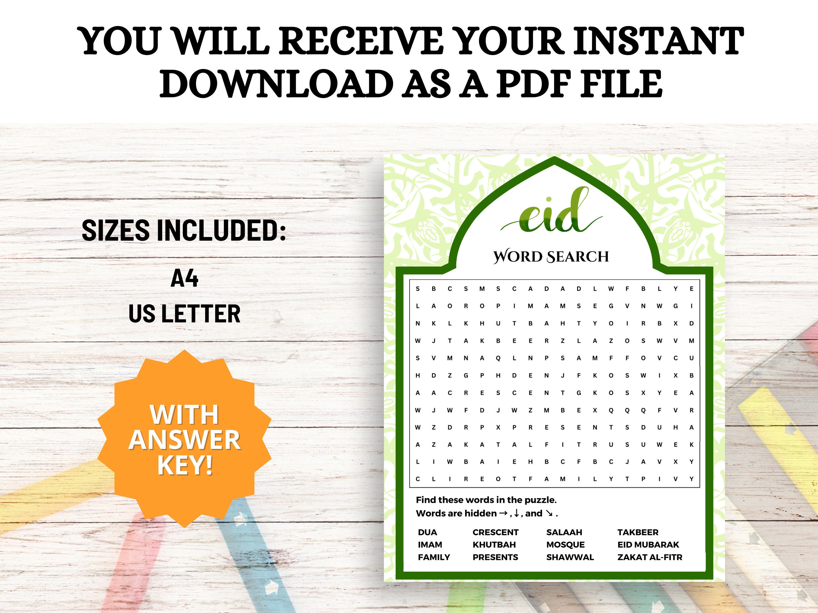 Eid Al-fitr Word Search Printable Eid Games Eid Games for Kids ...