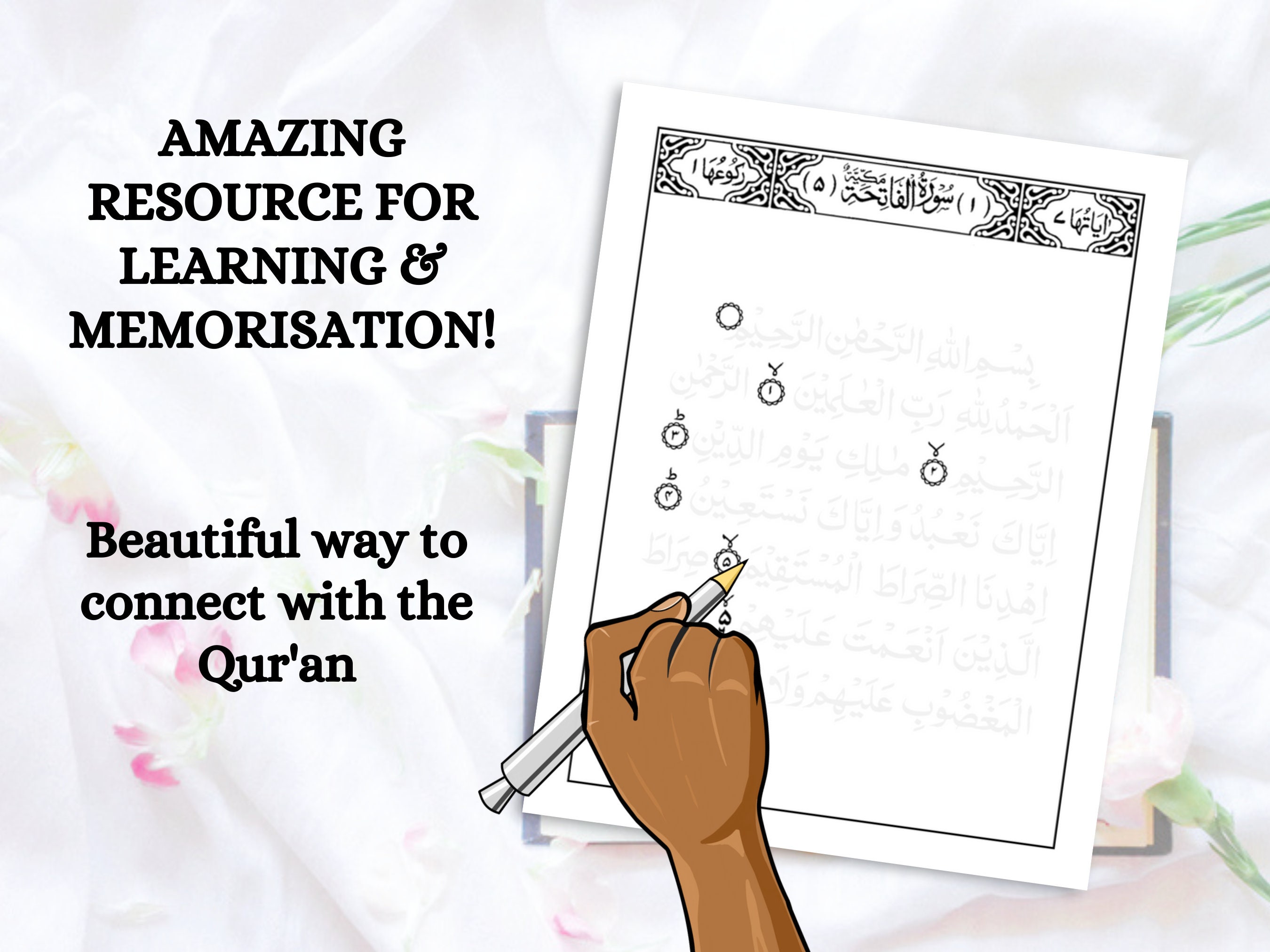 Surah Al-fatihah Traceable Quran Printable Indo-pak Script Quran ...