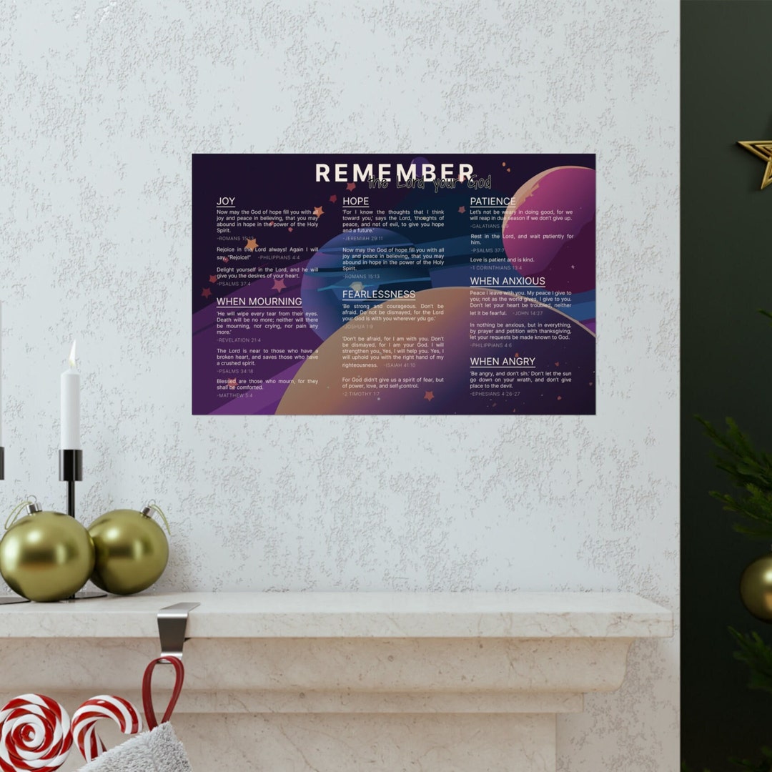 Bible Verses Poster - Scriptures for Life Circumstances 11x17 In ...