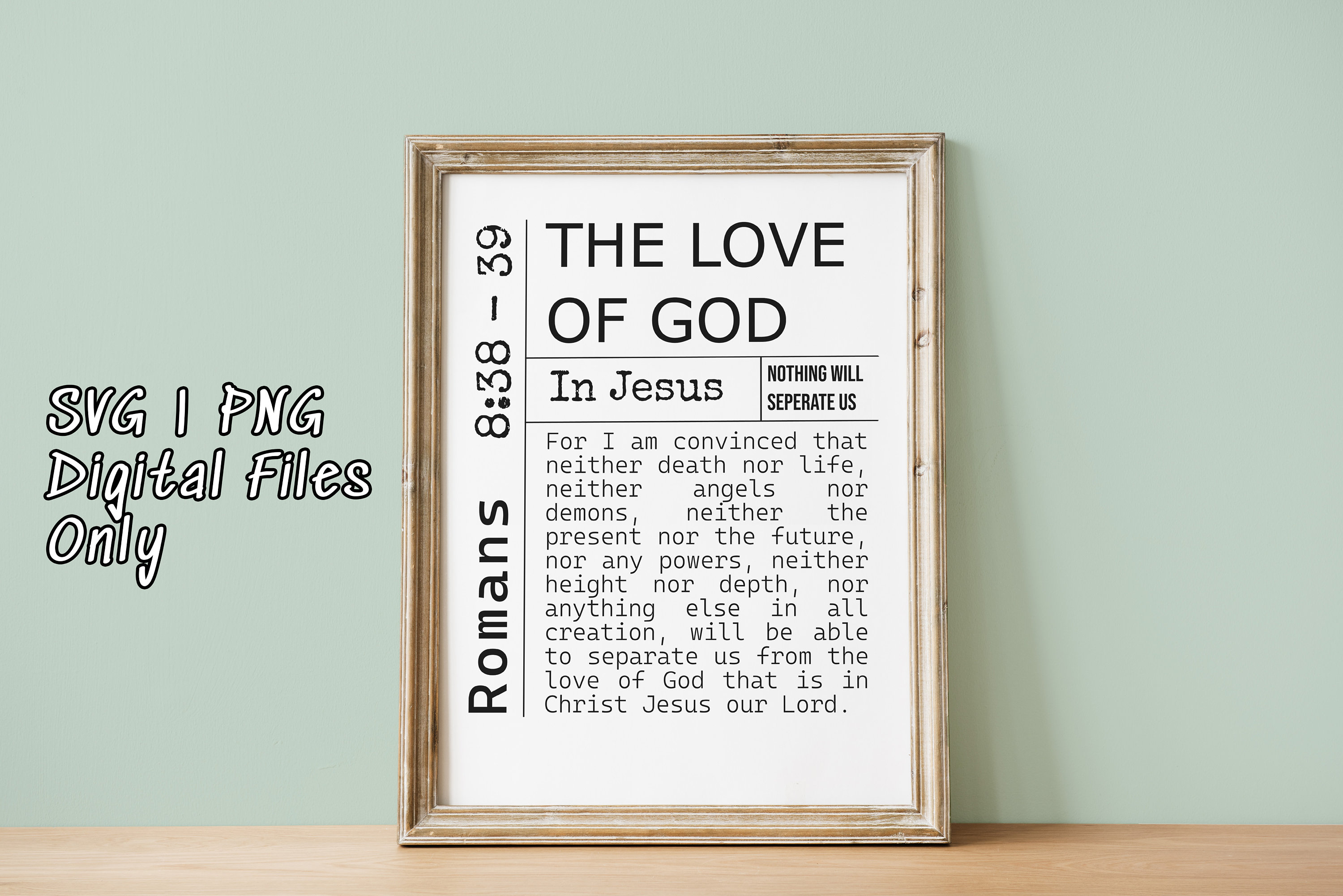 The Love of God SVG PNG, Romans 8:38-39 Svg Png, Bible Verse Svg Png ...