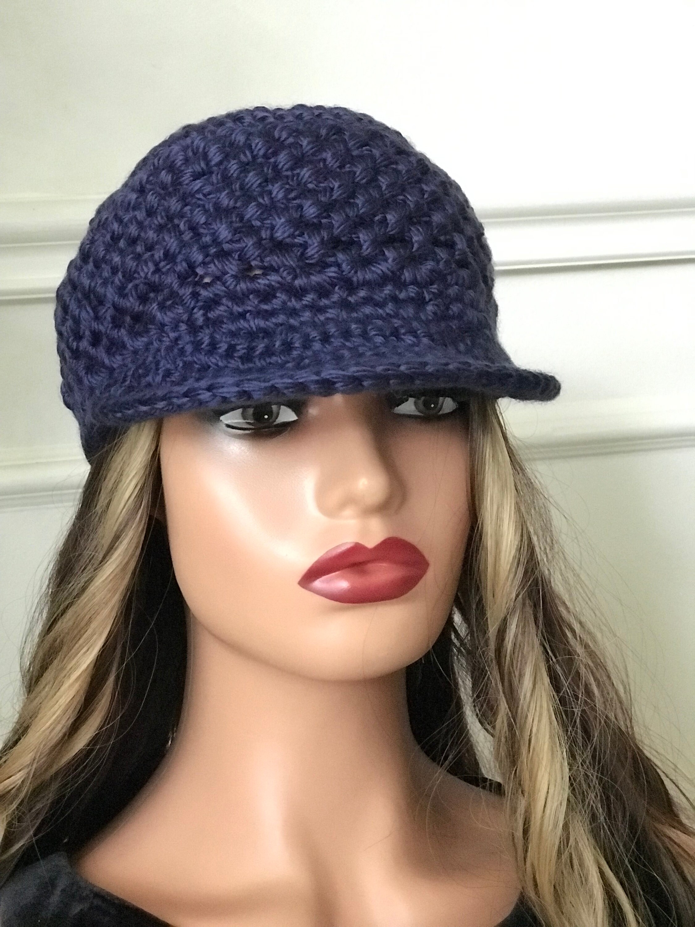Crochet Cap. Hat , Newsboy Hat Chunky Crochet for Girl& for Women , For ...
