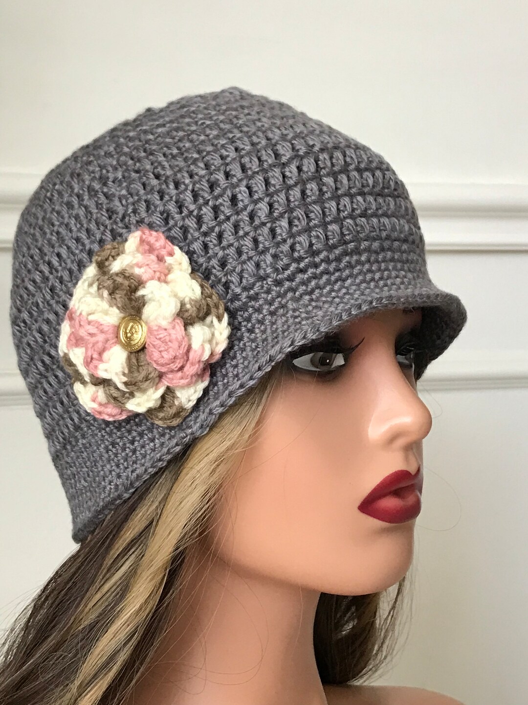 Crochet Beanie Hat. Bucket R Hat Spring , Winter , Handmade Crotchet ...