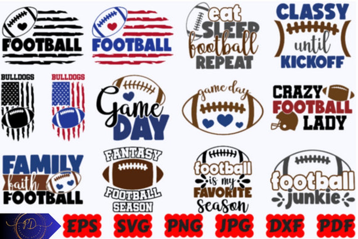 Football SVG Bundle L Funny Football SVG L Cut File L Cricut L Clip Art ...