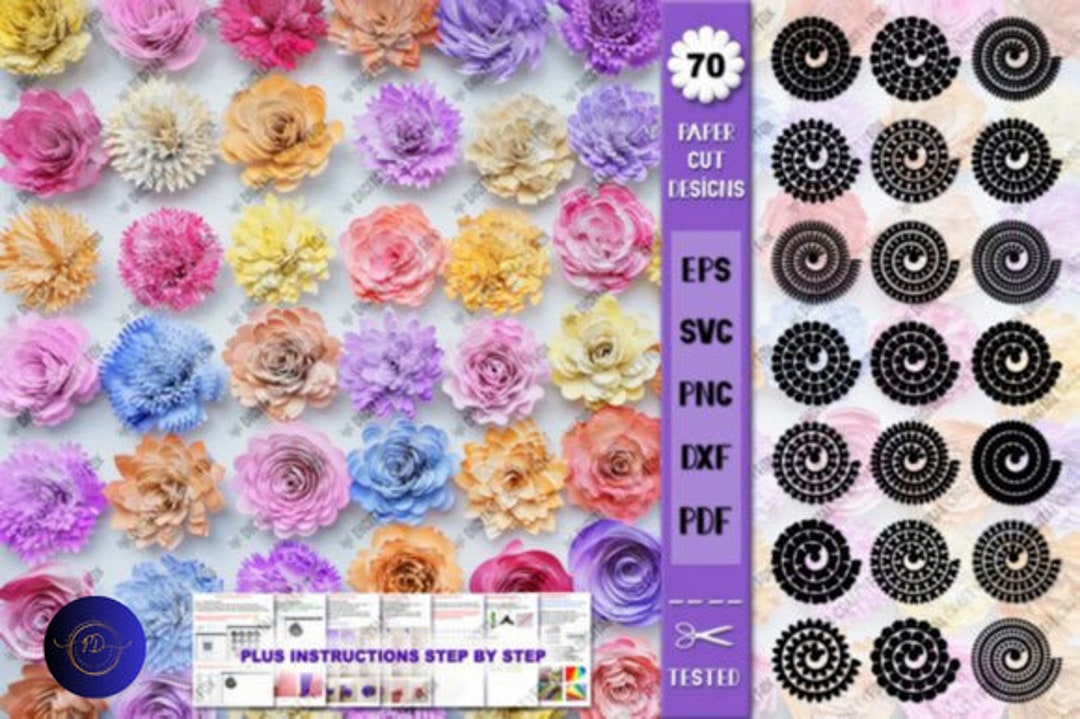 ROLLED FLOWER SVG, Paper Flower Svg Cut File for Cricut Silhouette ...