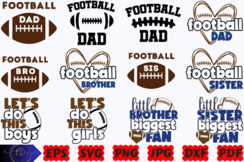 Football SVG Bundle L Funny Football SVG L Cut File L Cricut L Clip Art ...