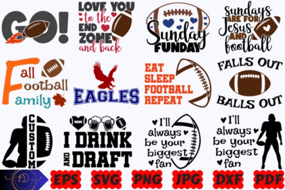 Football SVG Bundle L Funny Football SVG L Cut File L Cricut L Clip Art ...