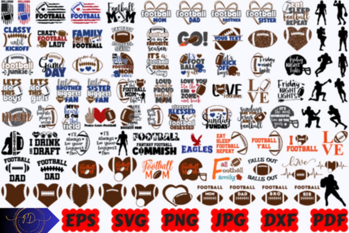 Football SVG Bundle L Funny Football SVG L Cut File L Cricut L Clip Art ...