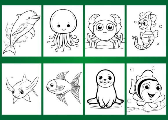 Ocean Animals Coloring Pages for Kids, Printable Pages, Trending ...