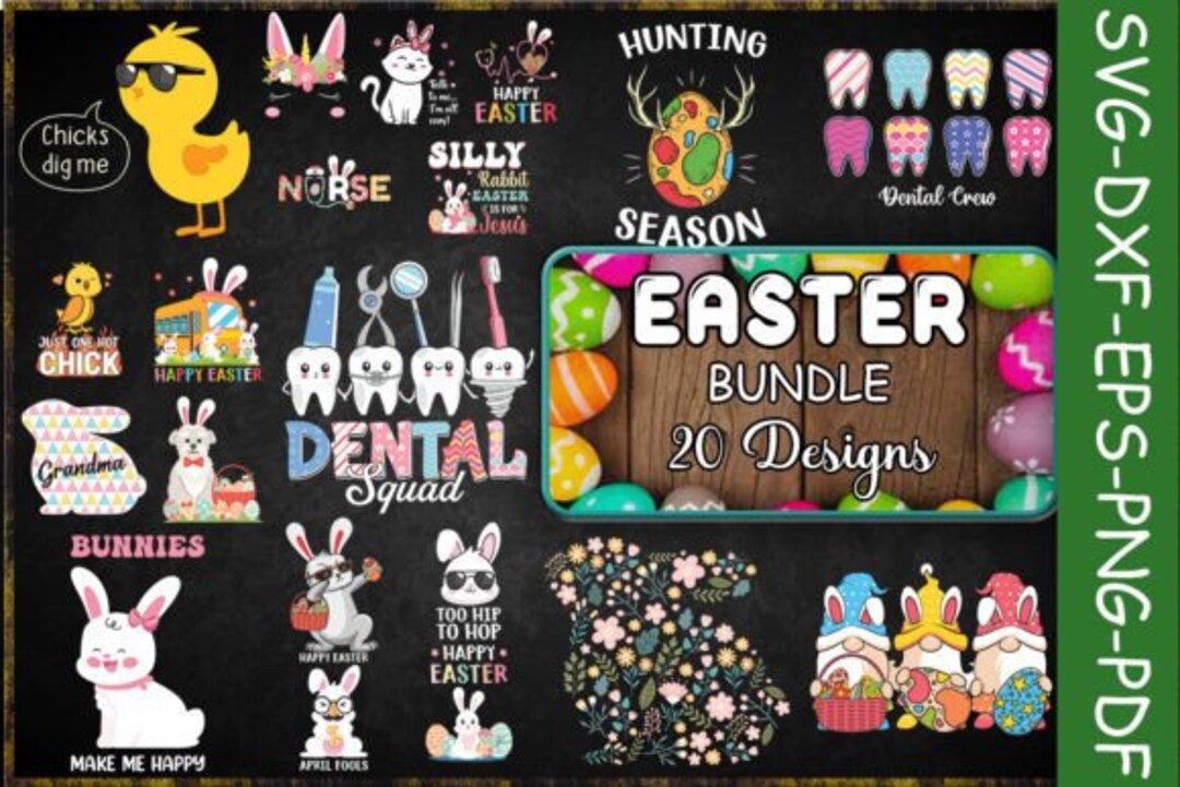 Easter SVG Bundle, Spring Clipart, Pink Floral Clip Art, Boho Easter ...