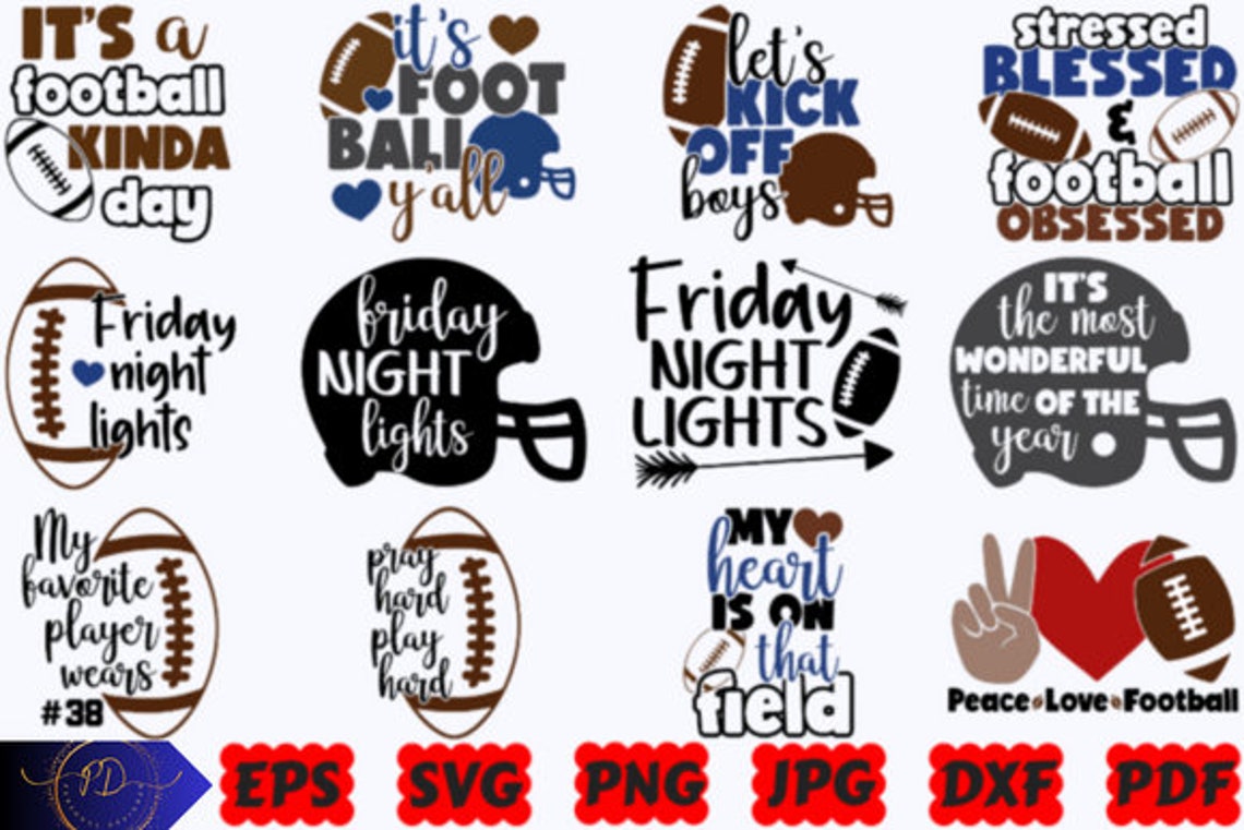 Football SVG Bundle L Funny Football SVG L Cut File L Cricut L Clip Art ...