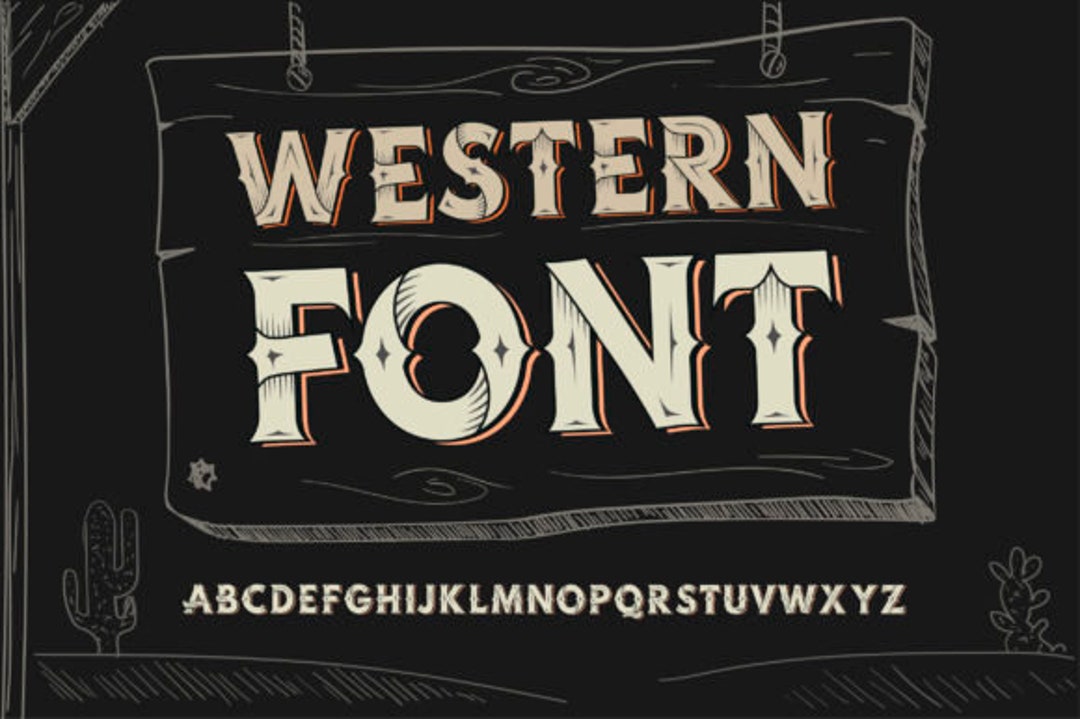 Western Font Ttf, Otf, Bundle, Cricut, Vintage Font, Instant Download ...