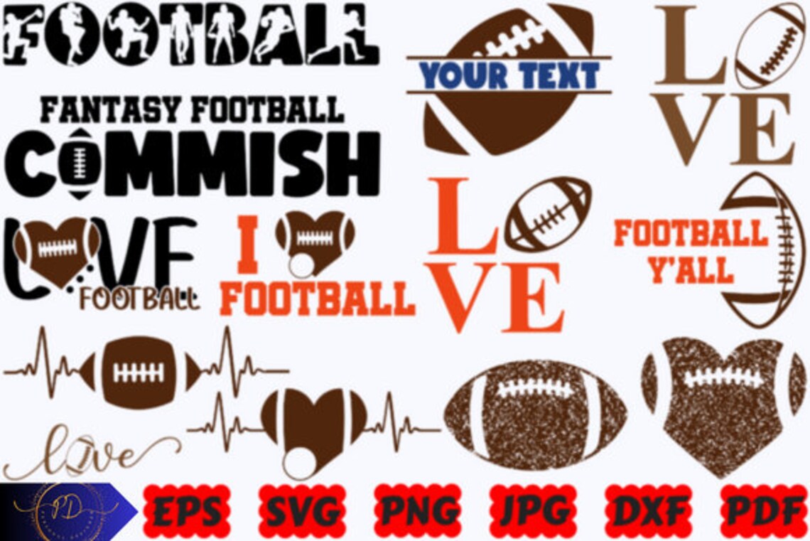 Football SVG Bundle L Funny Football SVG L Cut File L Cricut L Clip Art ...