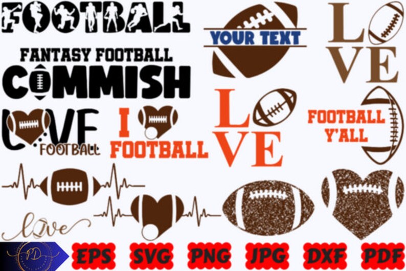 Football SVG Bundle L Funny Football SVG L Cut File L Cricut L Clip Art ...