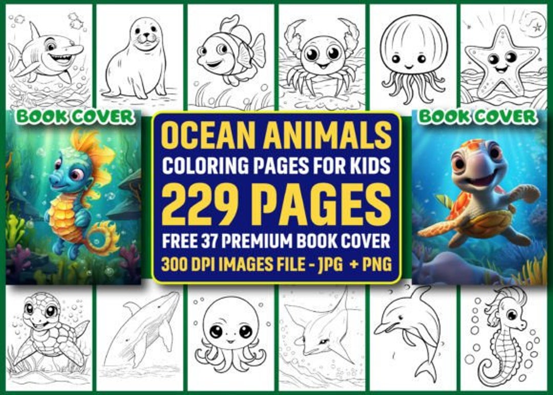 Ocean Animals Coloring Pages for Kids, Printable Pages, Trending ...