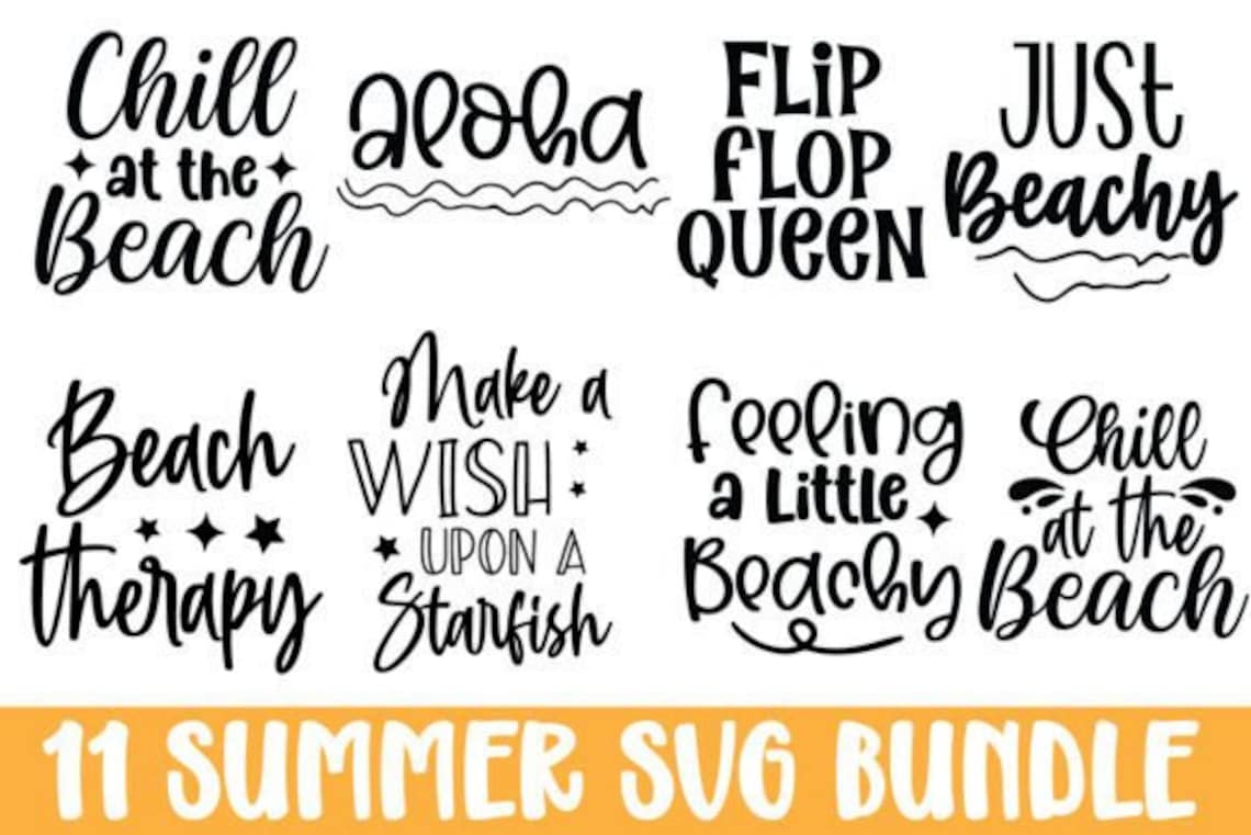 Beach Quotes SVG Bundle Graphic, Quotes SVG, 300 Dpi SVG, Eps Dxf Svg ...