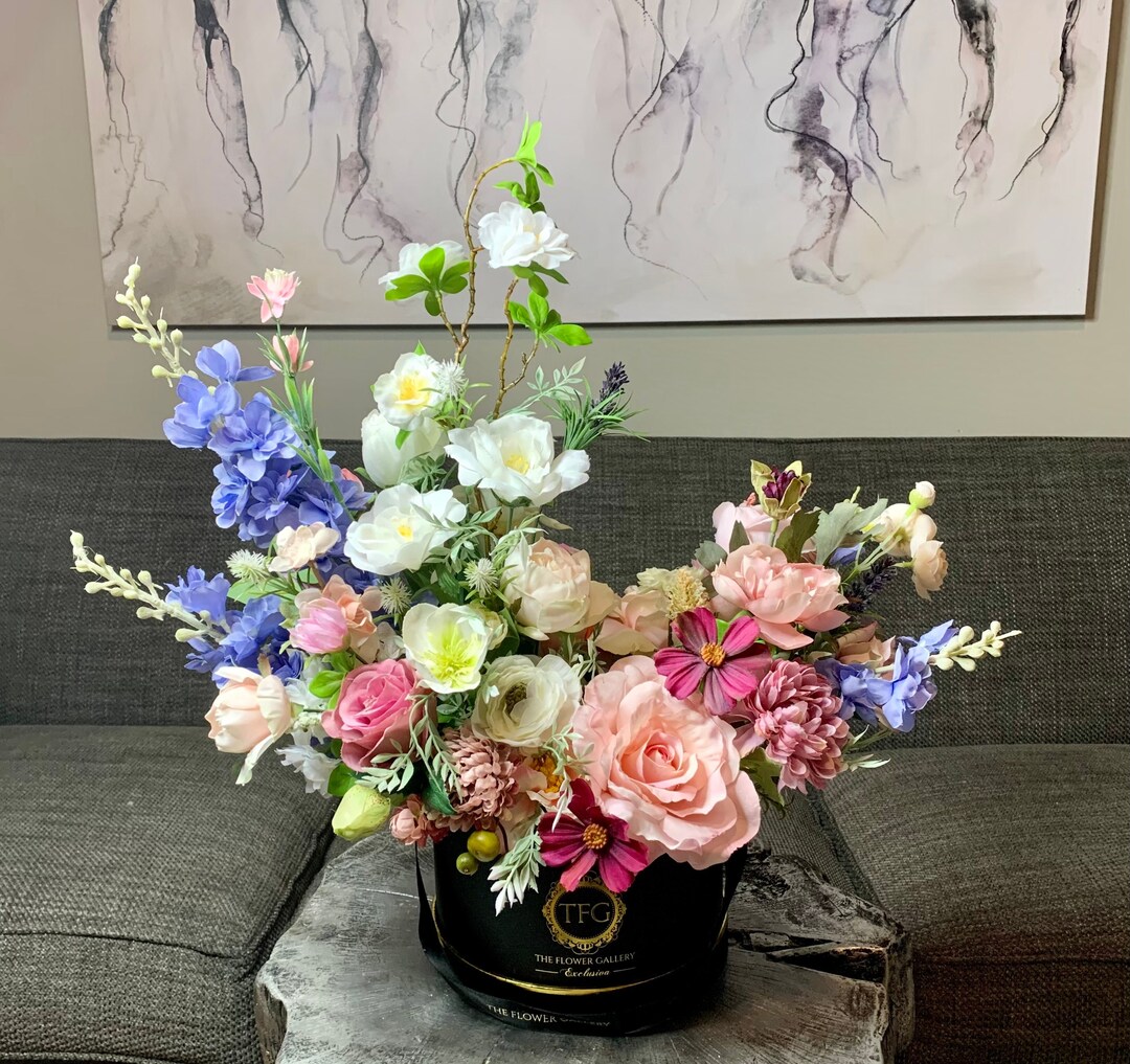 Silk Flower Arrangement Real Touch Flowers Nearly Natural Flowers Fake ...
