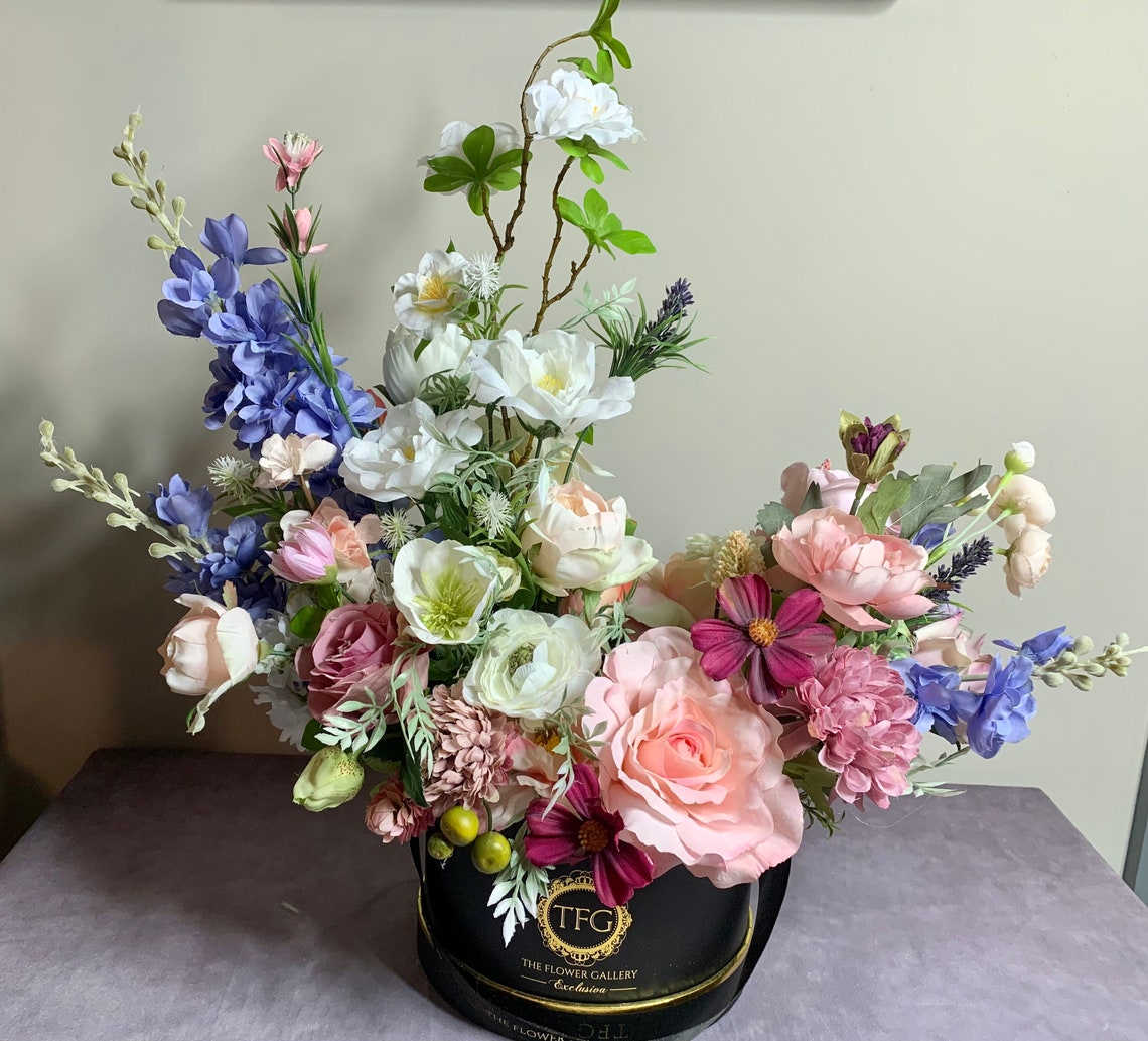 Silk Flower Arrangement Real Touch Flowers Nearly Natural Flowers Fake ...