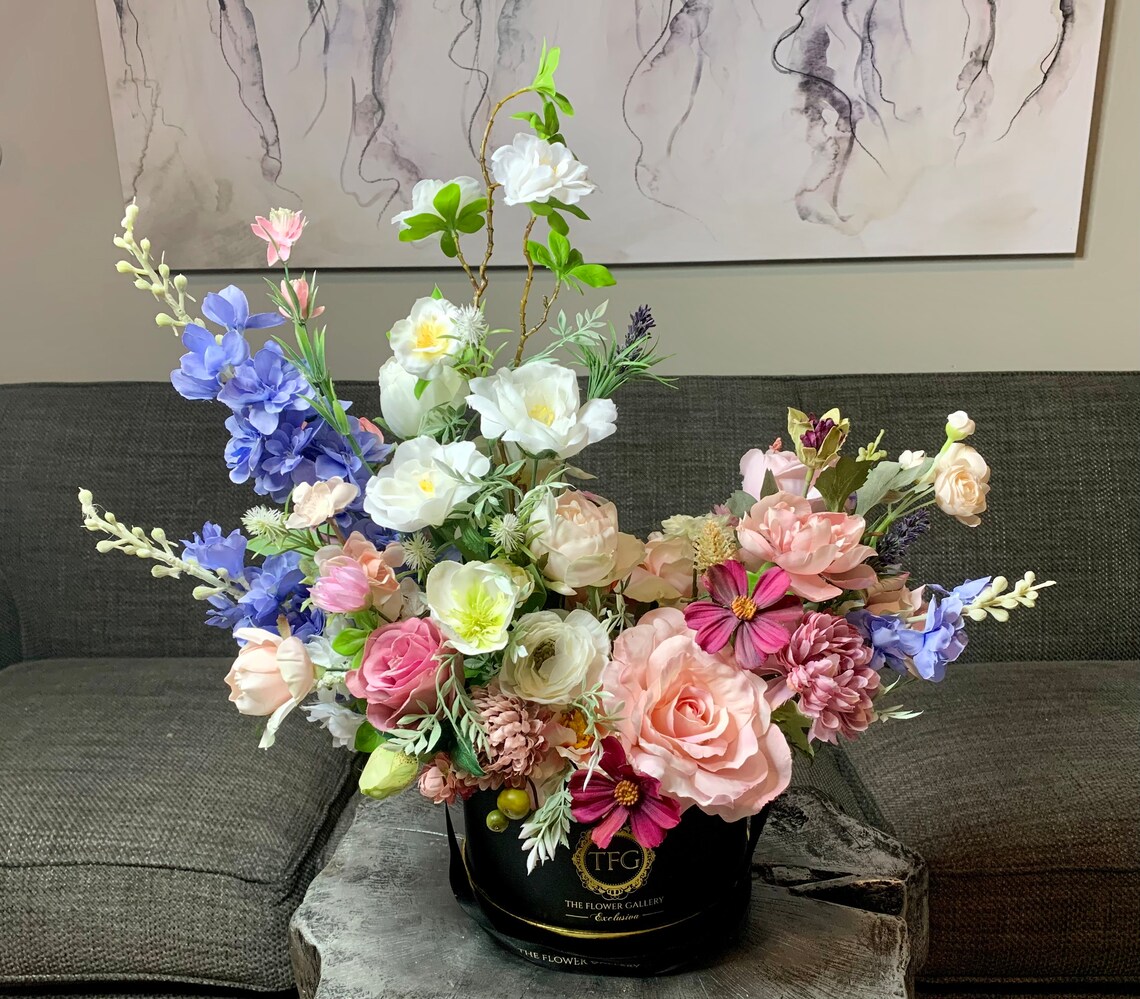Silk Flower Arrangement Real Touch Flowers Nearly Natural Flowers Fake ...