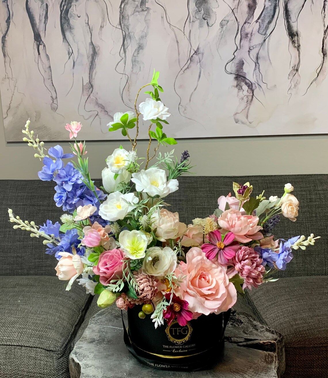Silk Flower Arrangement Real Touch Flowers Nearly Natural Flowers Fake ...