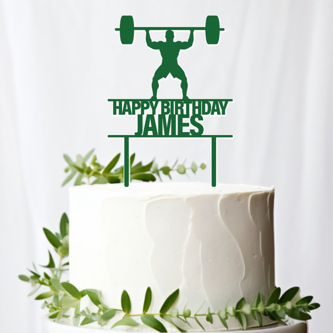 Personalised Male Bodybuilder Birthday Cake Topper Custom Cake ...