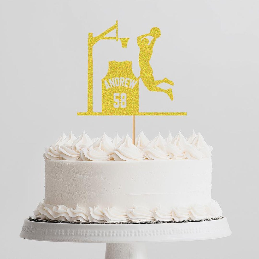 Personalised Basketball Player Cake Topper Custom Name & Age Birthday ...