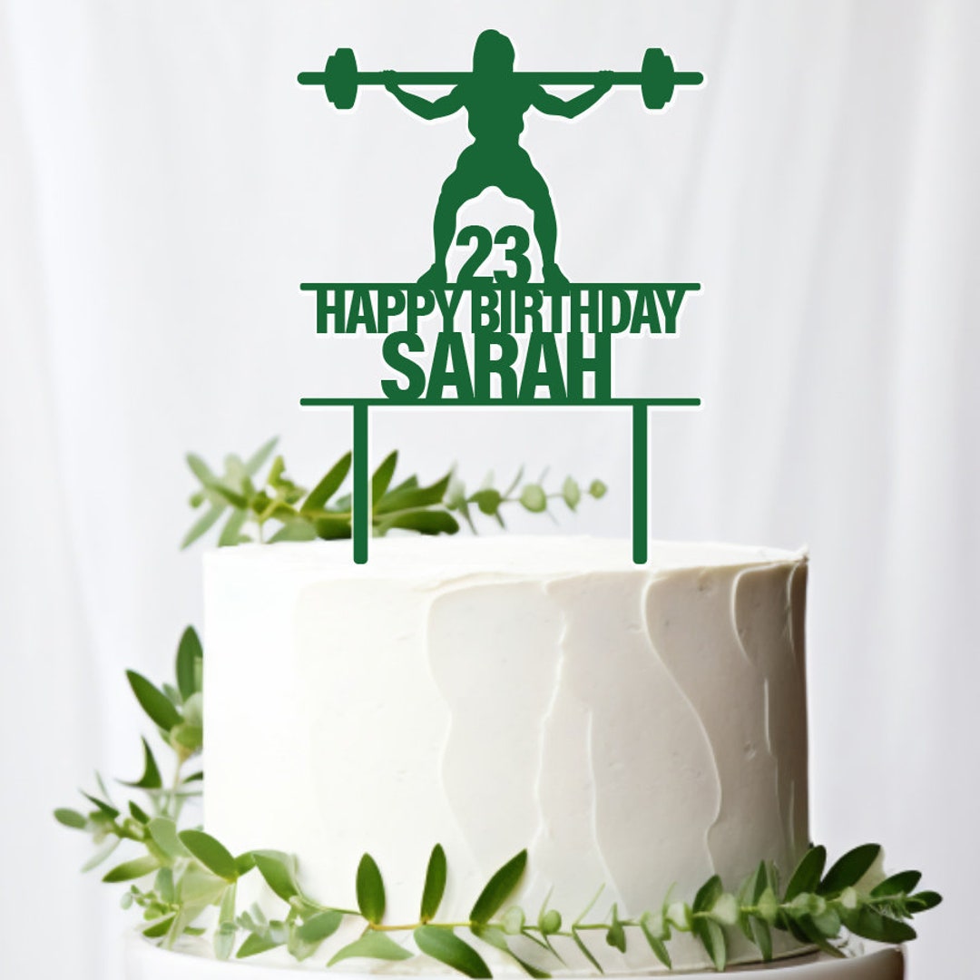 Personalised Female Bodybuilder Birthday Cake Topper Custom Cake ...