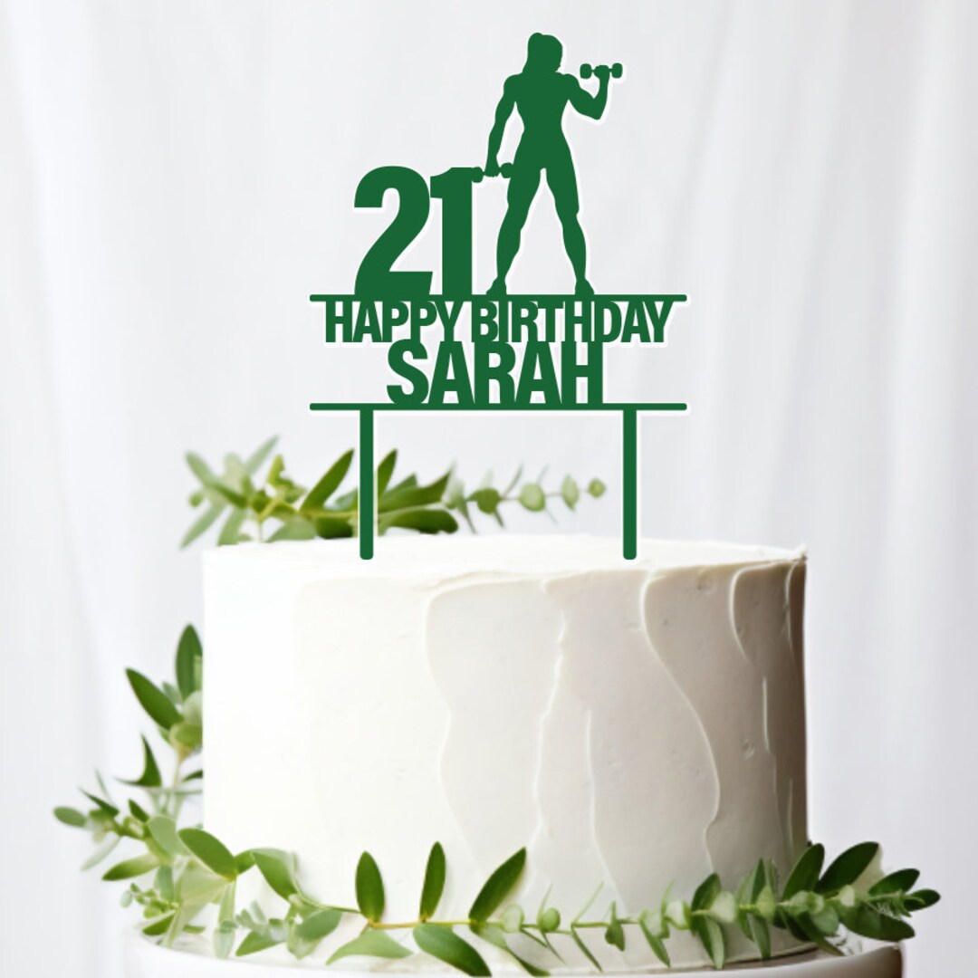 Personalised Bodybuilder Birthday Cake Topper Custom Cake Decoration ...