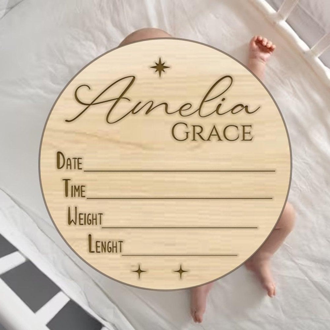 Personalised Baby Announcement Sign Disc, Welcome to the World Disc ...
