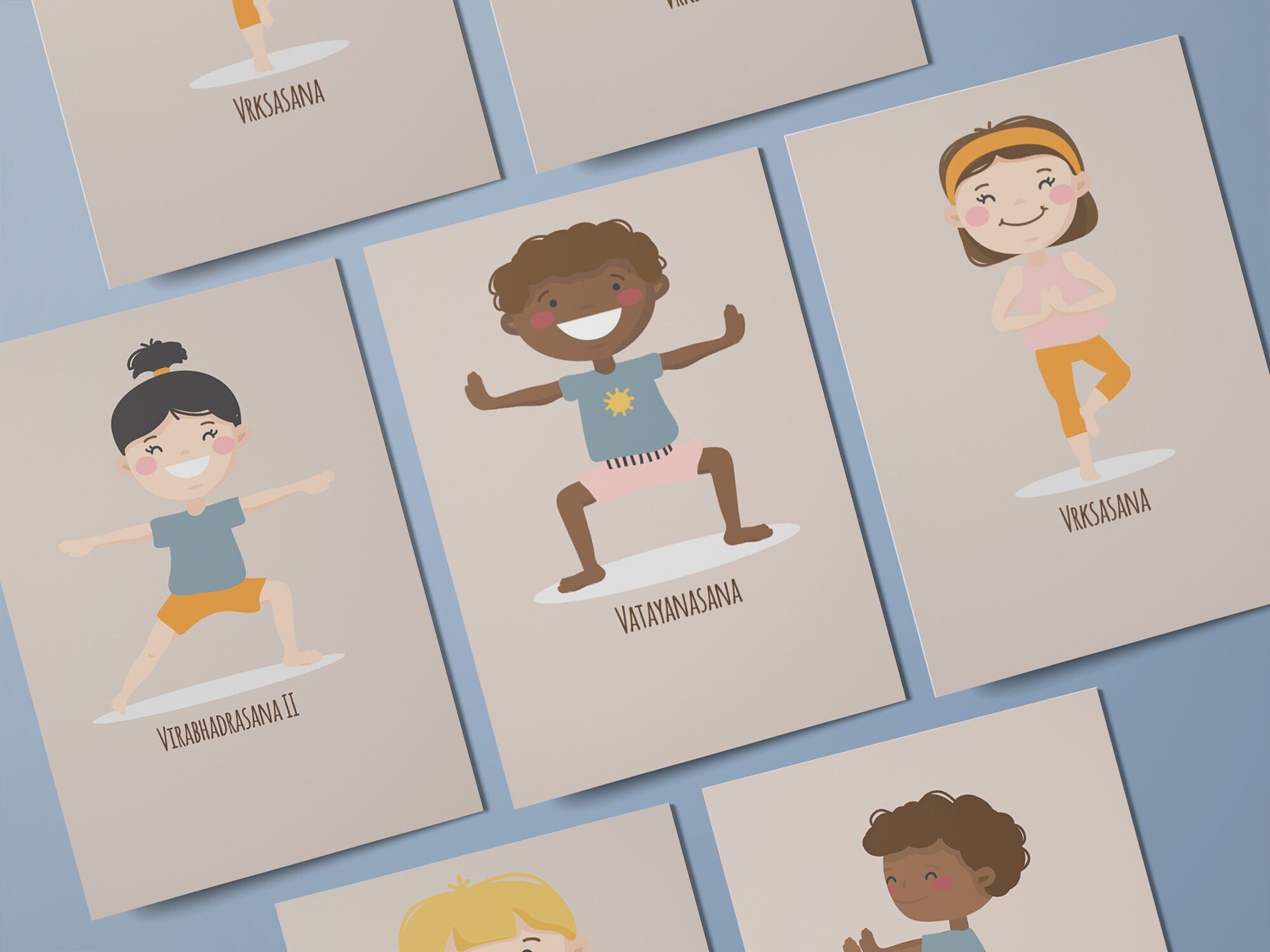 16 Printable Yoga Pose Cards + 1 Poster for Kids - Etsy