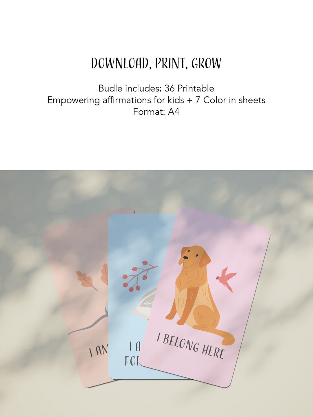 36 Printable Positive and Empowering Affirmation Cards for Kids - Etsy