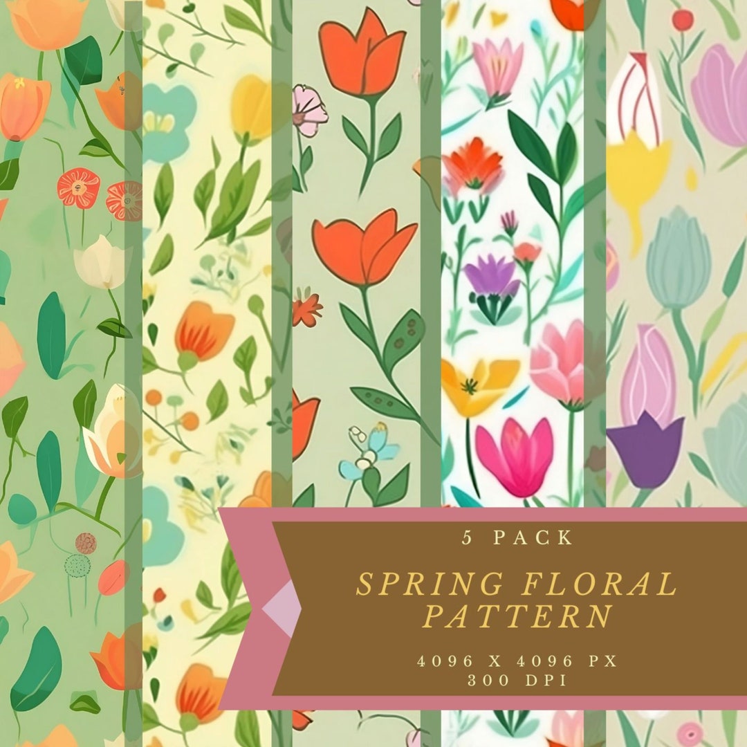 Spring Fling: Spring Floral Patterns, Seamless Patterns for Fabric ...