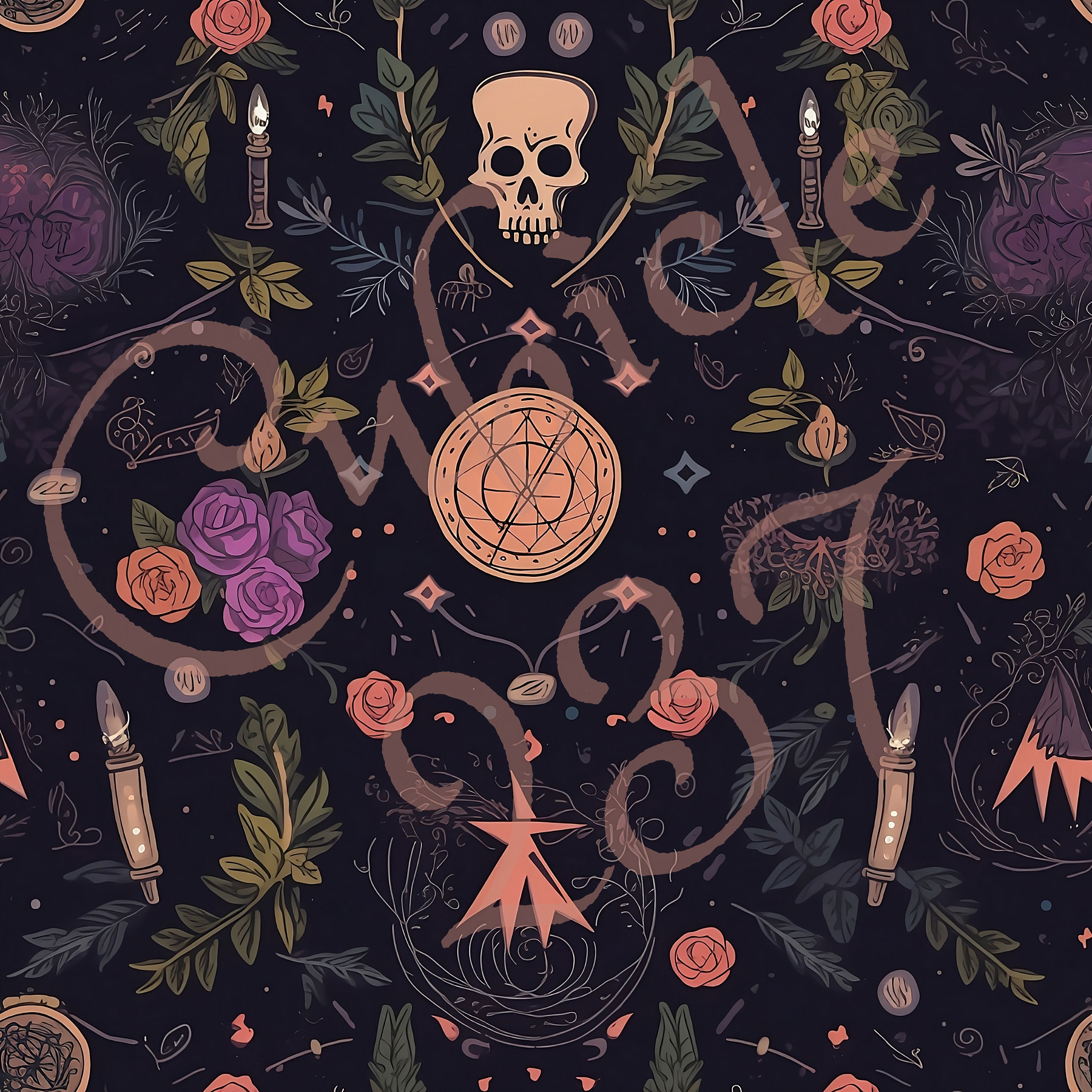 Dark Enchantment: Gothic Cottagecore Digital Patterns, Seamless Pattern ...