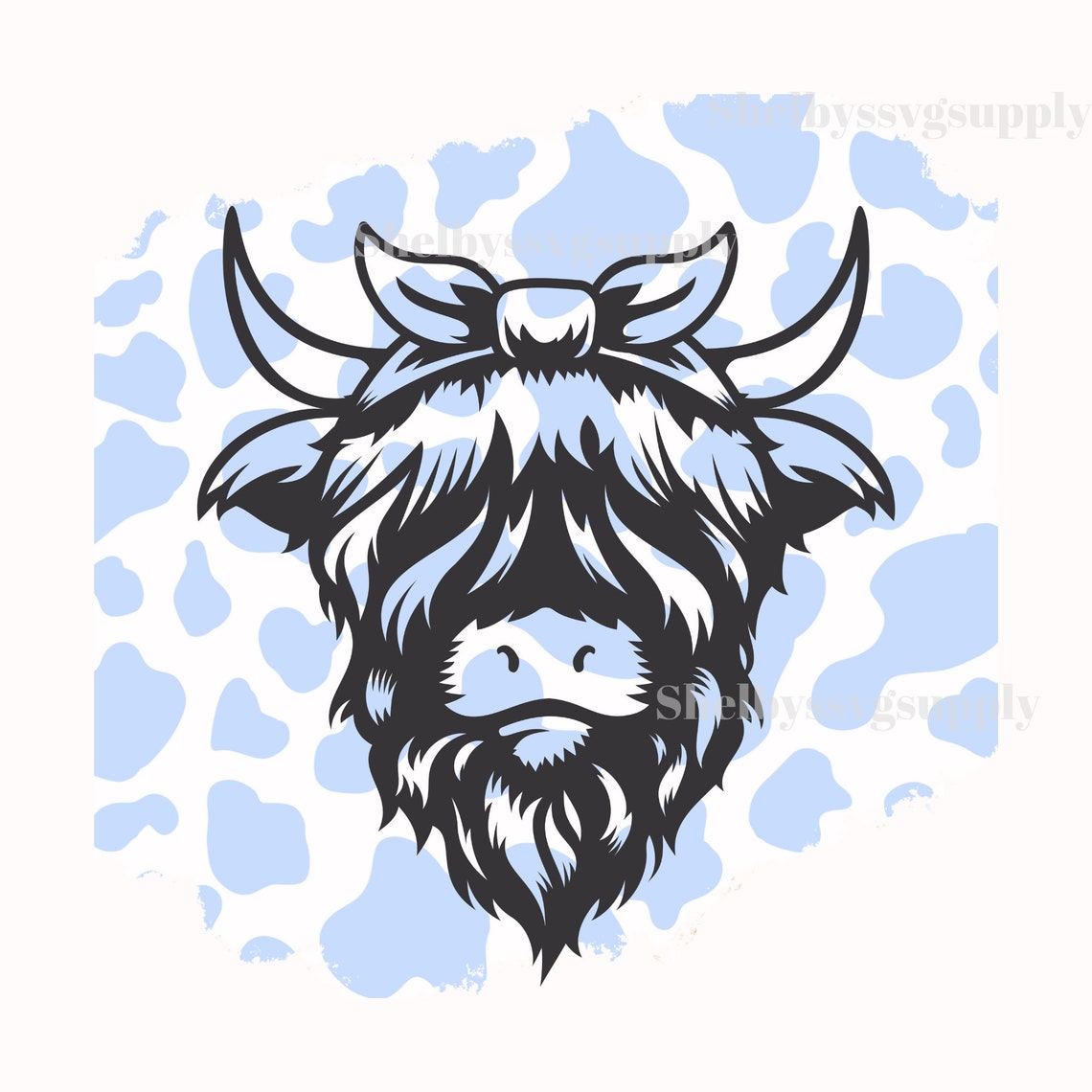 Cow Svg, Cow Bandana Svg, Cow Print Svg, Cow Face Svg, Highland Cow Svg ...