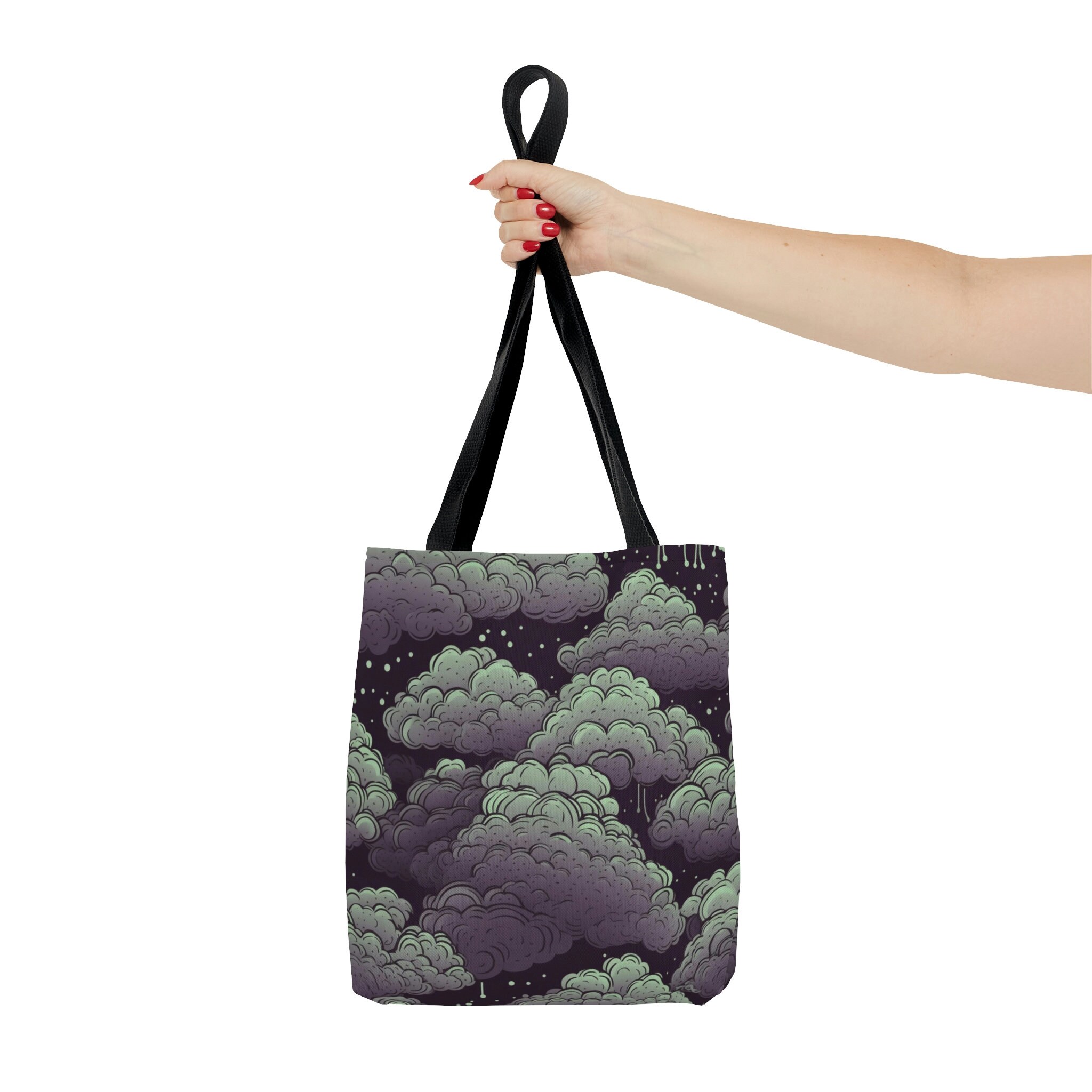 Cloudy Night Sky Tote Bag, Cloud Bag, Book Bag, Weather Tote, Stormy ...