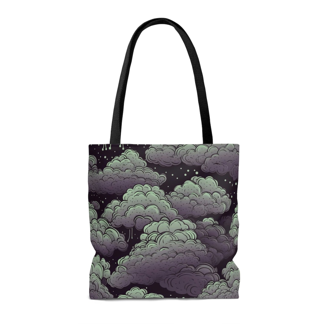 Cloudy Night Sky Tote Bag, Cloud Bag, Book Bag, Weather Tote, Stormy ...