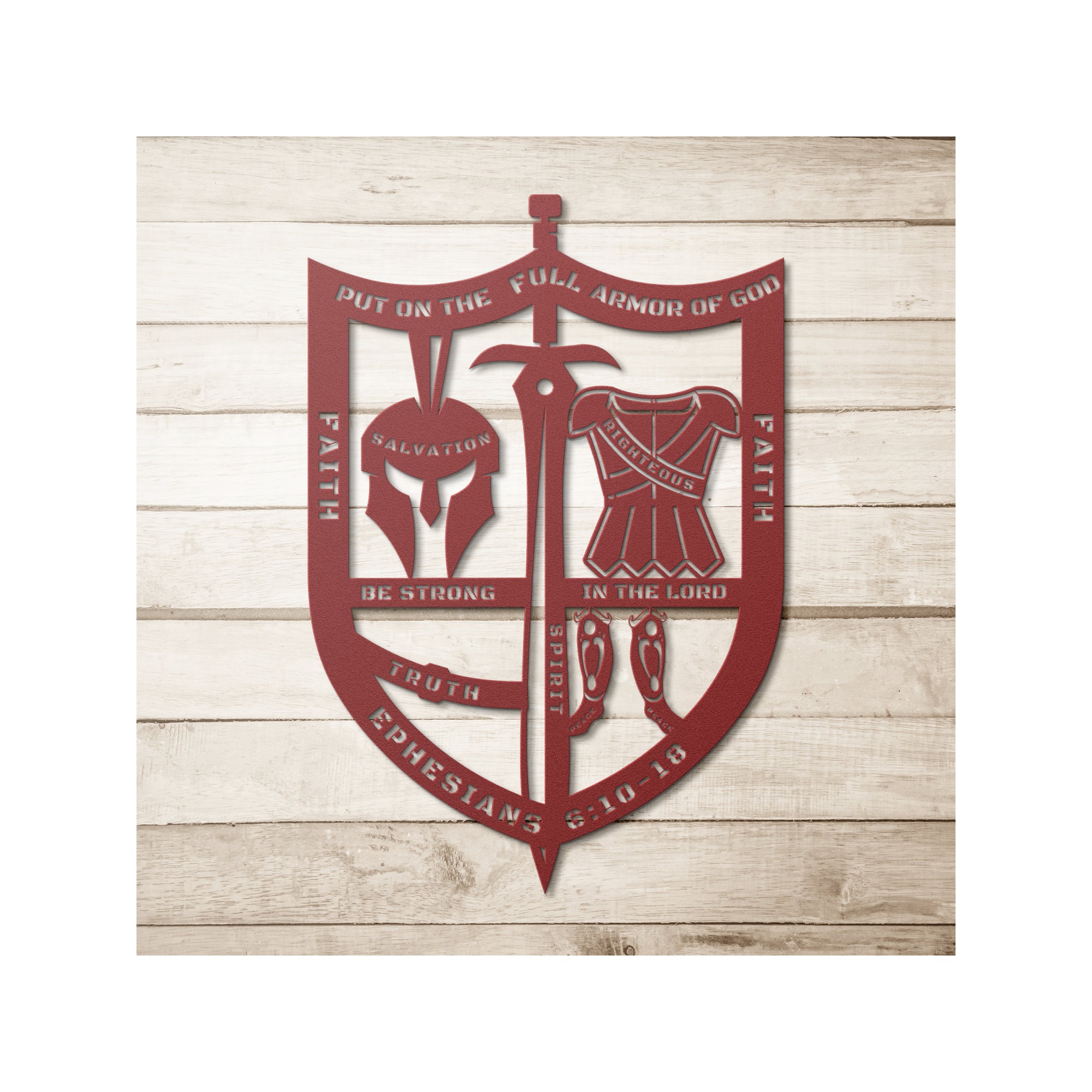 Armor of God Metal Sign, Christian Home, Faith Wall, Ephesians 6:11 ...