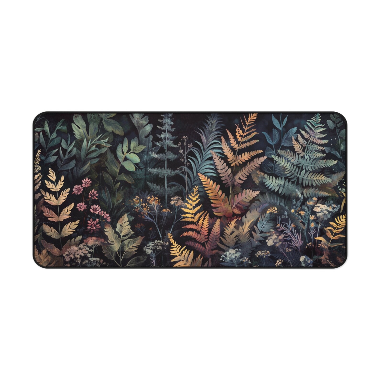 Ferns Boho Desk Mat, Cottage Core Mouse Pad, Desk Pad Flowers, Office ...
