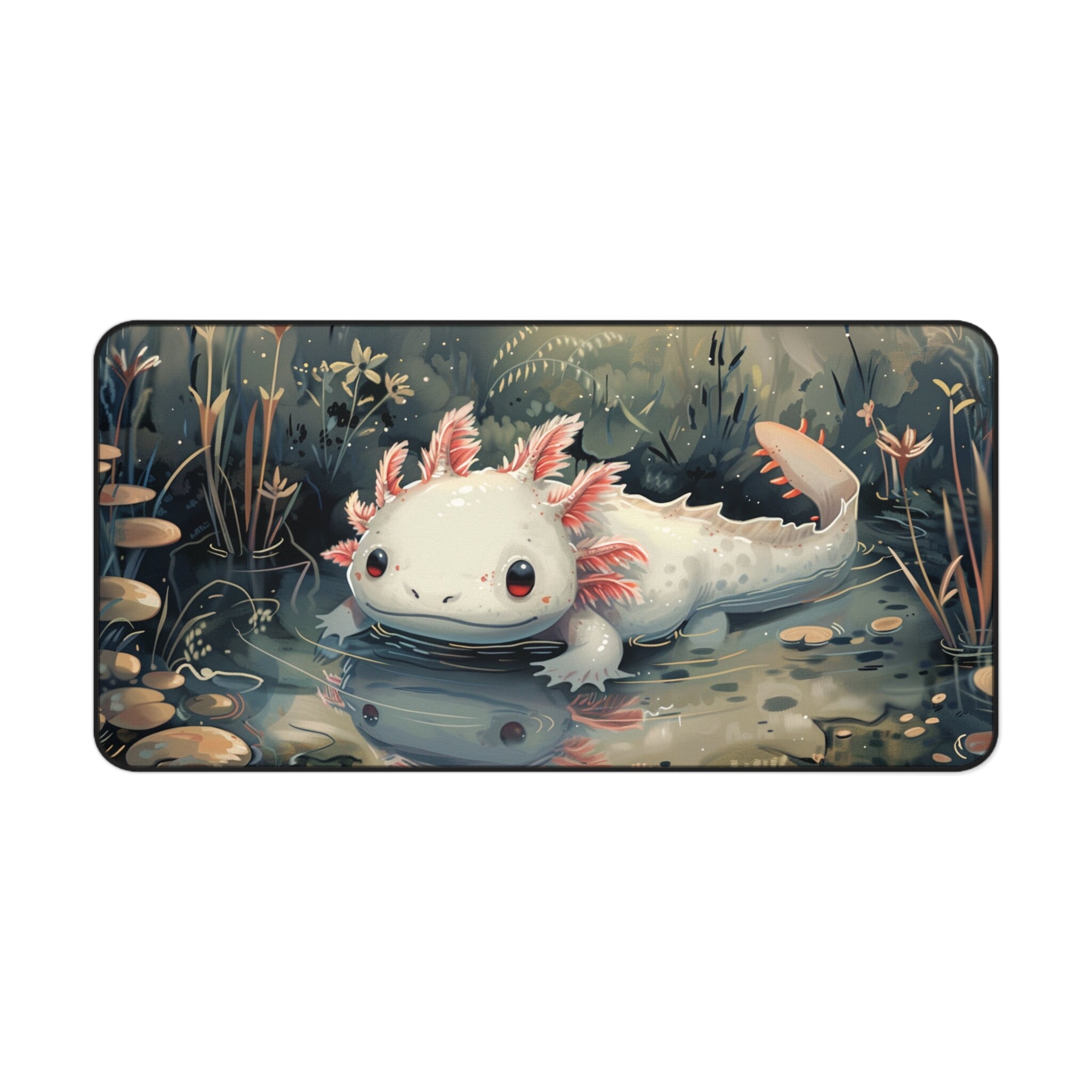 Axolotl Desk Mat, Cottage Core Axolotl Mousepad, Desk Pad Axolotls ...