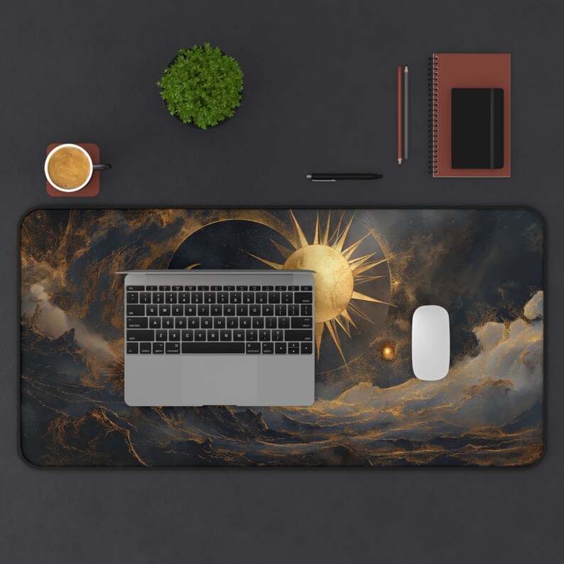 Sun Moon Stars Desk Mat ,celestial Desk Mats Mouse Pads, Desk Pad Moon ...